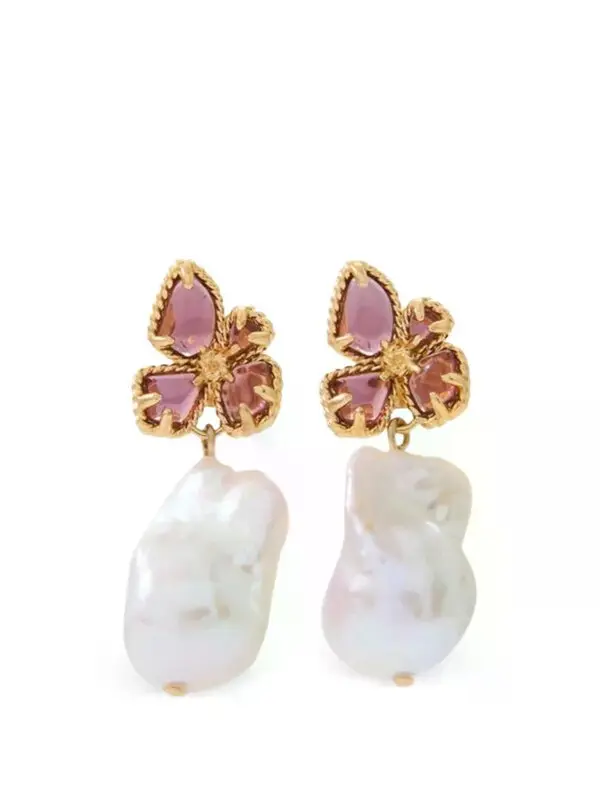 Zimmermann Bloom Baroque-pearl Drop Earrings - Gold