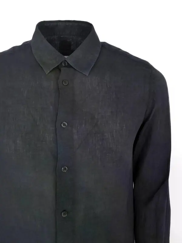 120% Lino Long-sleeve Contemporary Fit Shirt - Grey