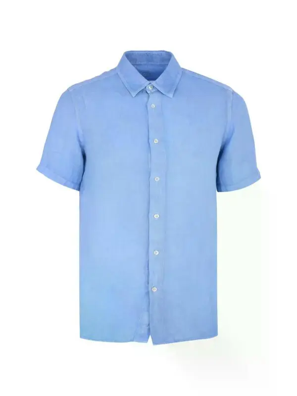 120% Lino Short-sleeve Shirt - Blue