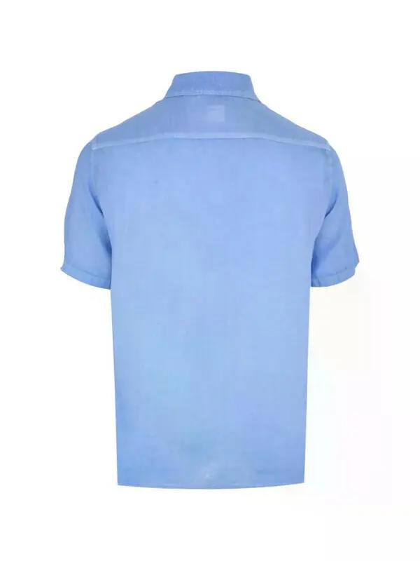 120% Lino Short-sleeve Shirt - Blue