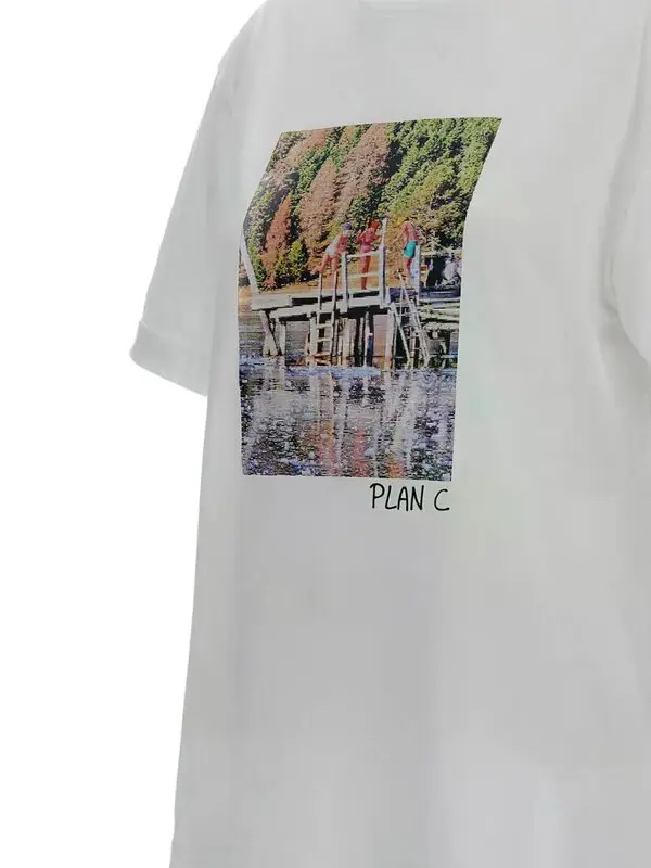 Plan C Metallic-effect T-shirt - White