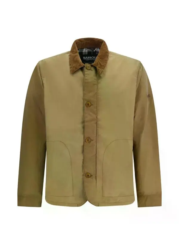 BARBOUR INTERNATIONAL Troon Corduroy-collar Cotton Jacket - Green
