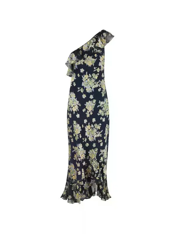 Rixo Leon Ruffle-detail Floral-print Maxi Dress - Blue