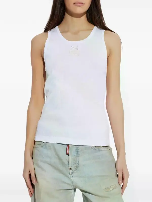 Dolce & Gabbana Bow-detail Logo-patch Tank Top