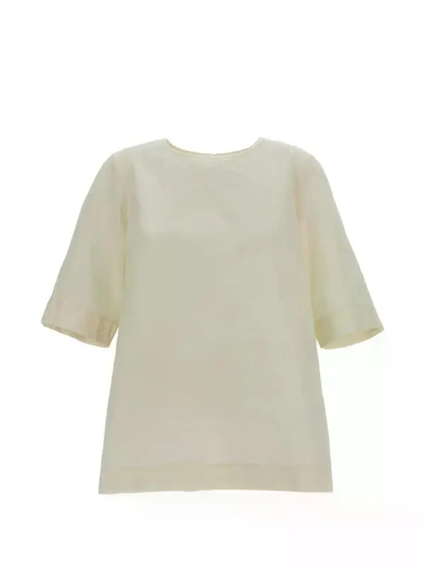 CASEY CASEY Short-sleeved Crinkled T-shirt - Neutrals