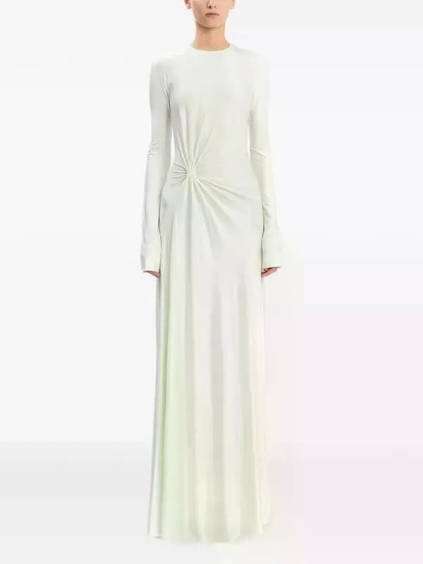 Victoria Beckham Twist Waist Gown Dress - Green