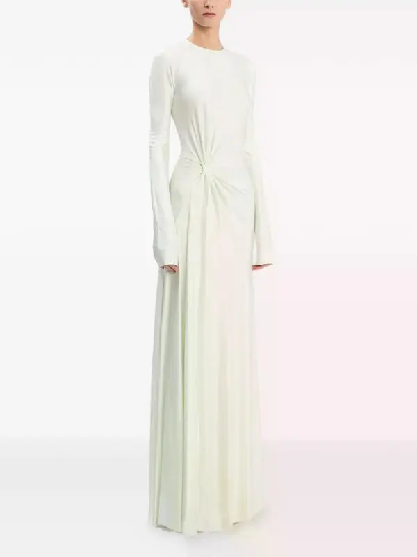 Victoria Beckham Twist Waist Gown Dress - Green