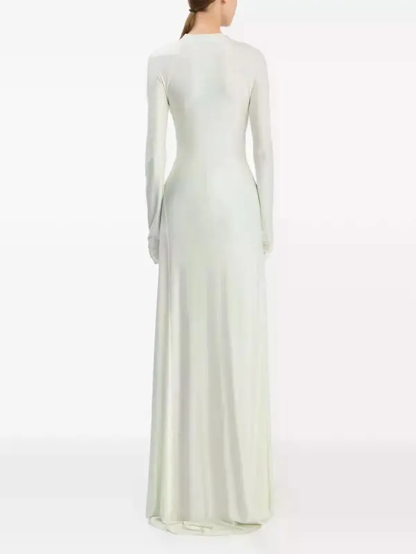 Victoria Beckham Twist Waist Gown Dress - Green
