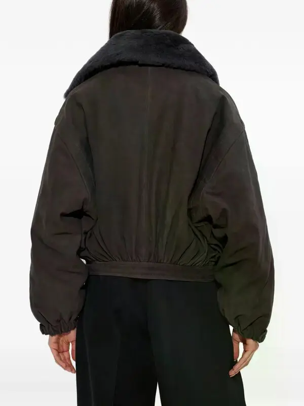 Victoria Beckham Fur-collar Pocket Jacket - Brown