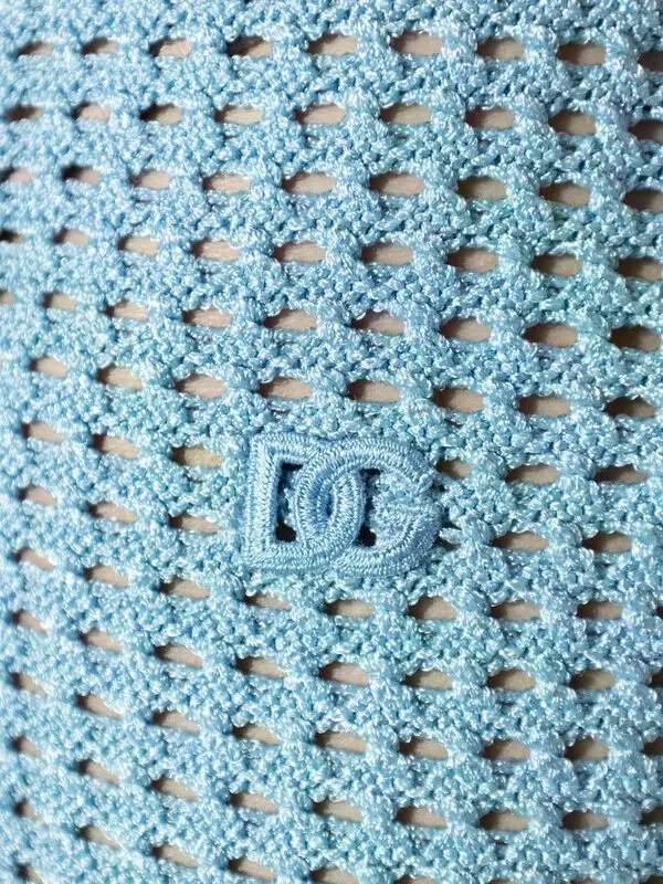 Dolce & Gabbana Openwork Knit Bustier Midi Dress