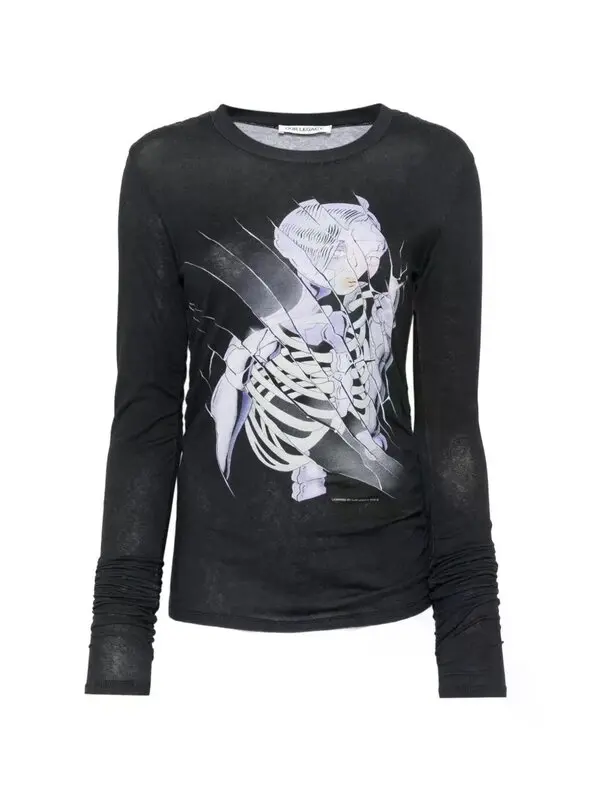 Our Legacy Strain Slim Print Long-sleeve T-shirt - Black