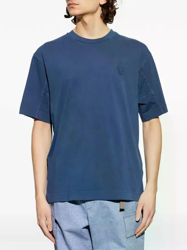 Moncler Embroidered Short-sleeve T-shirt - Blue