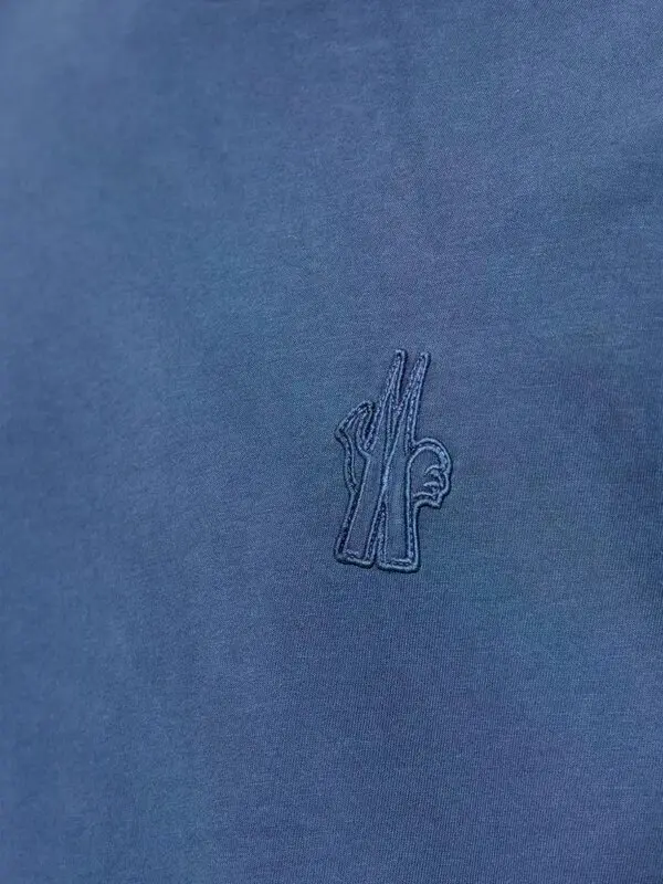 Moncler Embroidered Short-sleeve T-shirt - Blue
