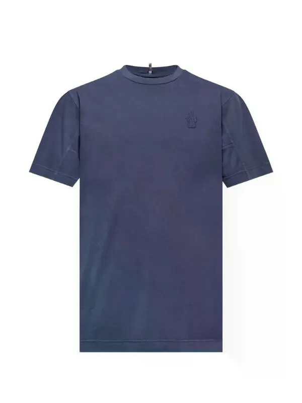 Moncler Logo Patch Cotton T-shirt - Blue