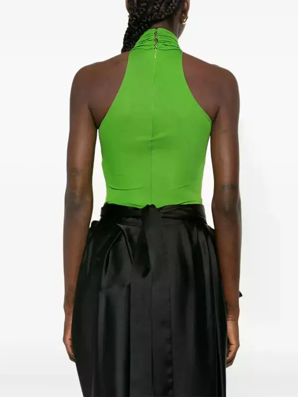 Elisabetta Franchi Crêpe Jersey Bodysuit With Jewel Detail - Green