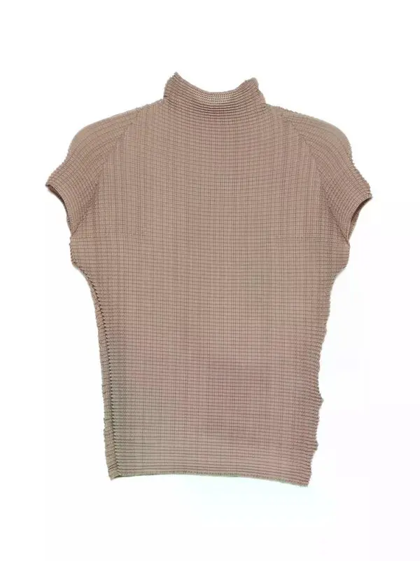 Issey Miyake Ribbed High-neck Shirt - Neutrals