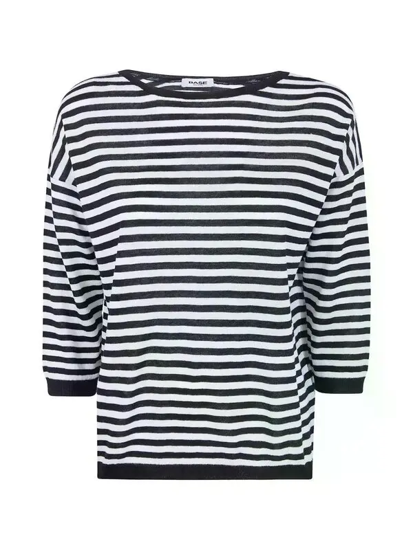 BASE Striped Sweater - Black
