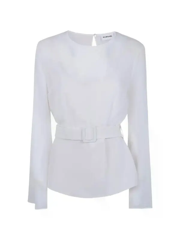 P.a.r.o.s.h Belted Blouse - White