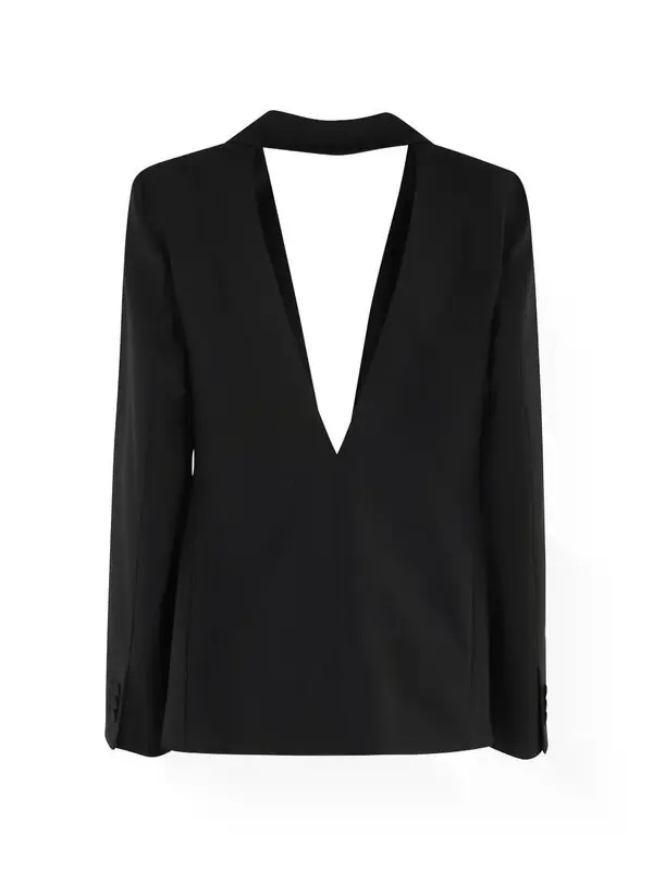 SEMICOUTURE Shawl Collar Single-button Blazer