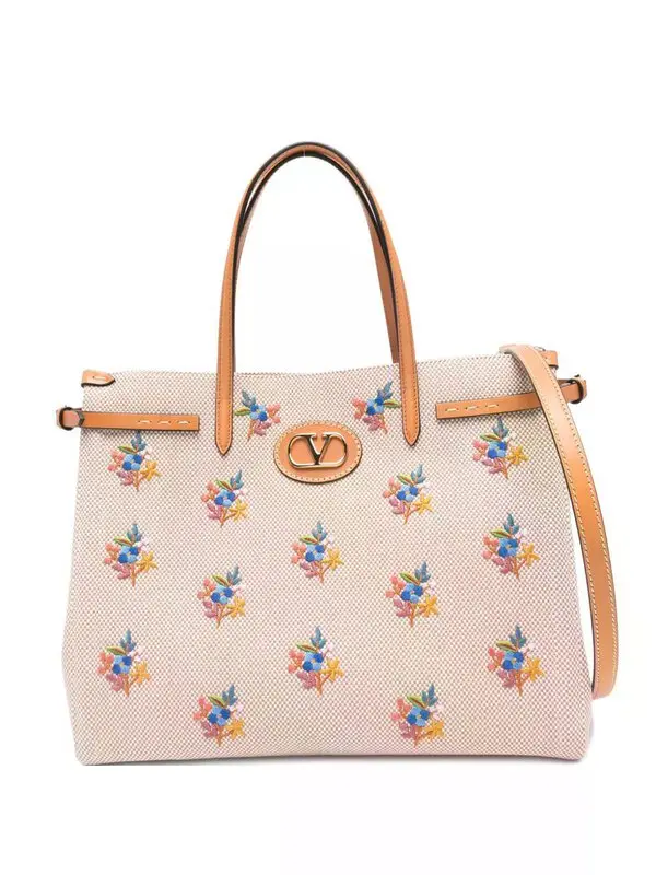 Valentino Garavani Floral-print Tote Bag - Neutrals