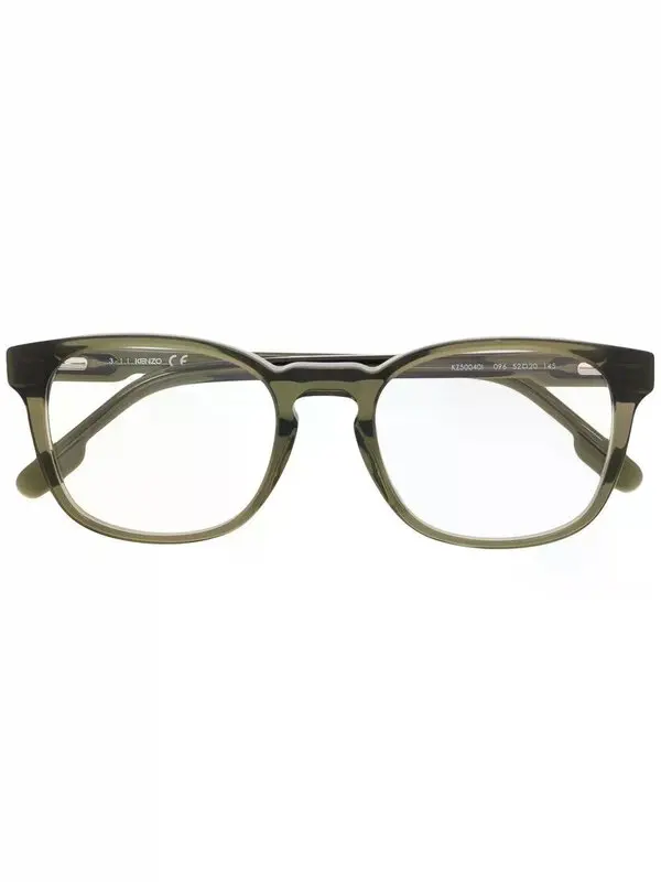Kenzo Round-frame Logo-engraved Glasses - Green