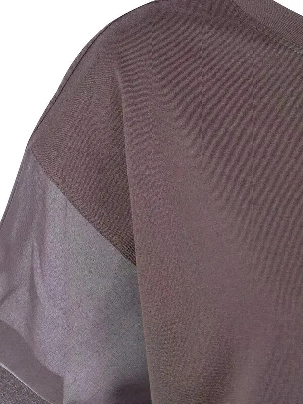 Brunello Cucinelli Mesh Panelled T-shirt - Brown