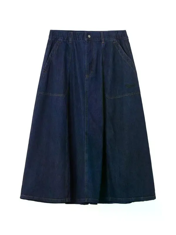 CHOCOOLATE Tonal-stitching A-line Skirt - Blue