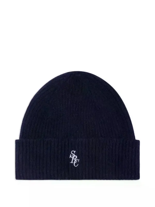 SPORTY & RICH Embroidered-logo Beanie - Blue