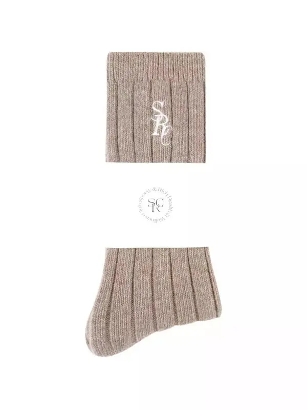 SPORTY & RICH Ribbed Socks - Neutrals