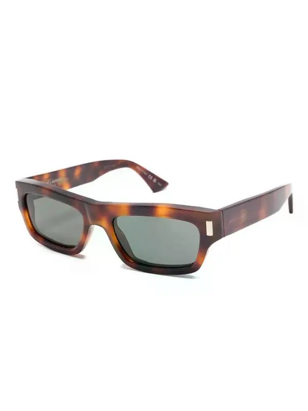 Saint Laurent Rectangle-frame Sunglasses - Brown