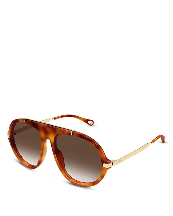 Chloé Round Sunglasses, 58mm - Havana/brown