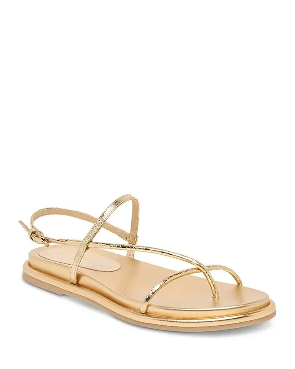 Dolce Vita Dom Strappy Sandals - Gold Distressed Leather