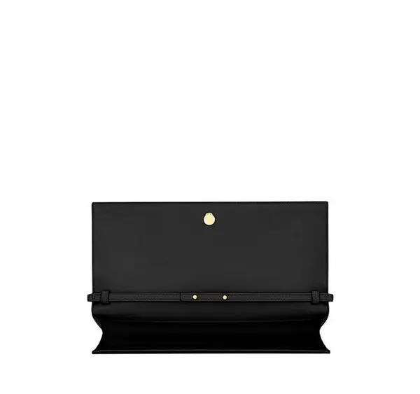 Saint Laurent Kate Clutch In Grain De Poudre Leather - Black