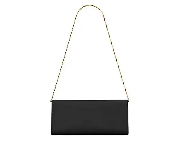 Saint Laurent Kate Clutch In Grain De Poudre Leather - Black