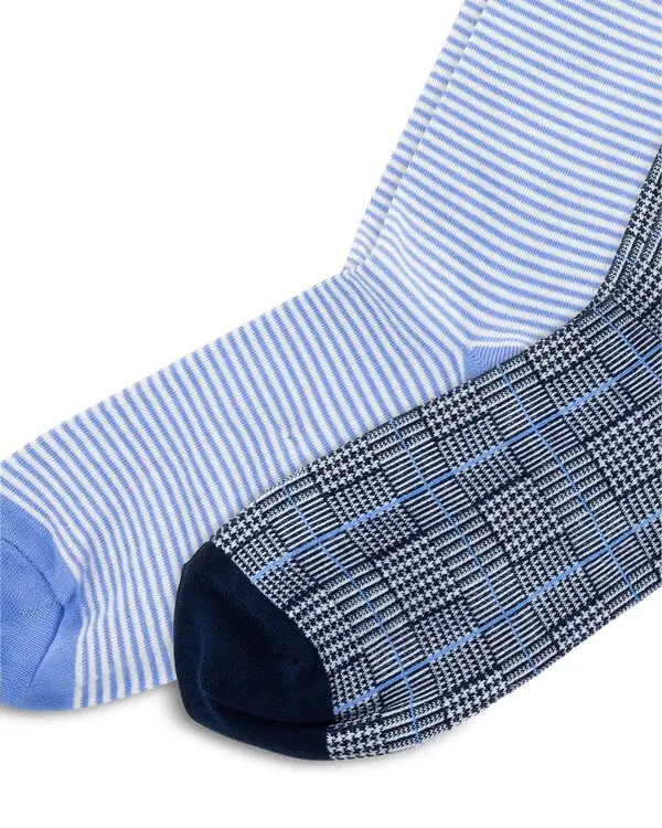 Polo Ralph Lauren Glen Plaid & Stripe Crew Socks Pack Of 2