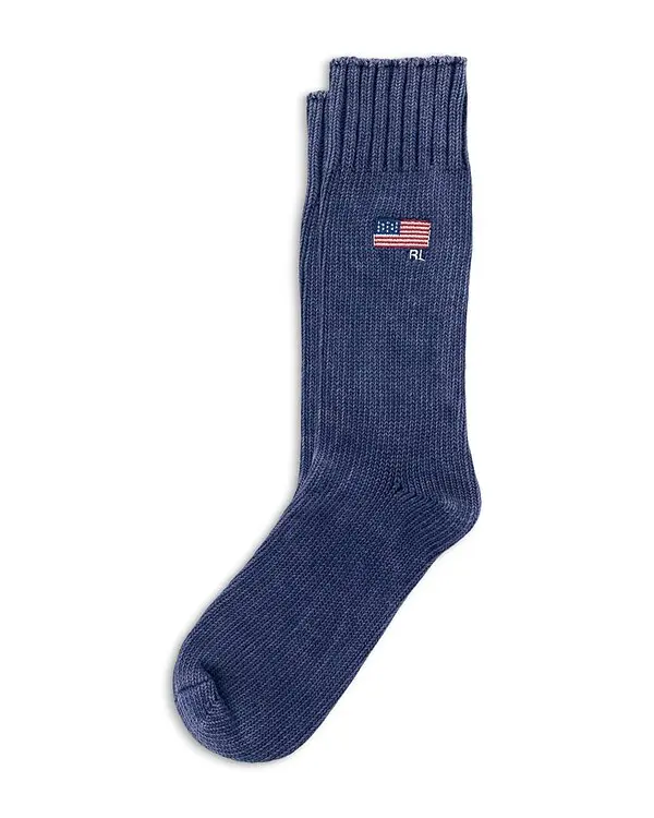 Polo Ralph Lauren Polo Country Store Indigo Flag Crew Socks - Dark