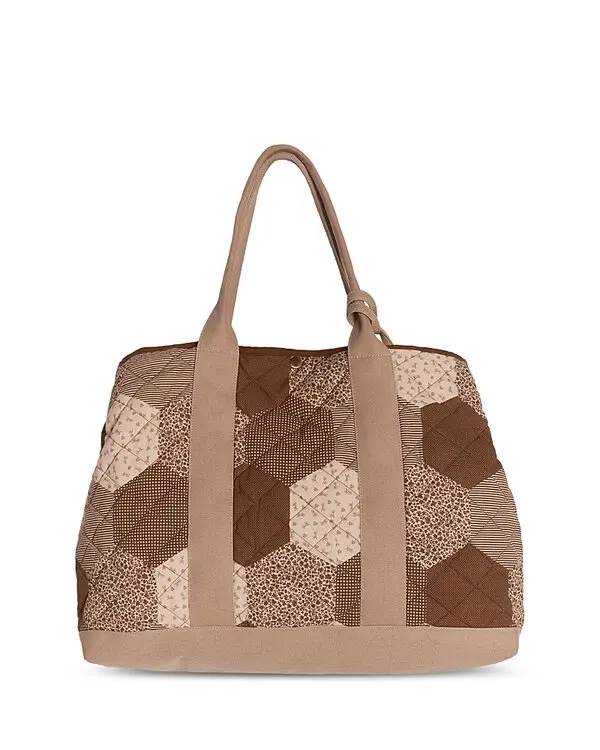 Free People Pippa Patchwork Cotton Tote - Neutral