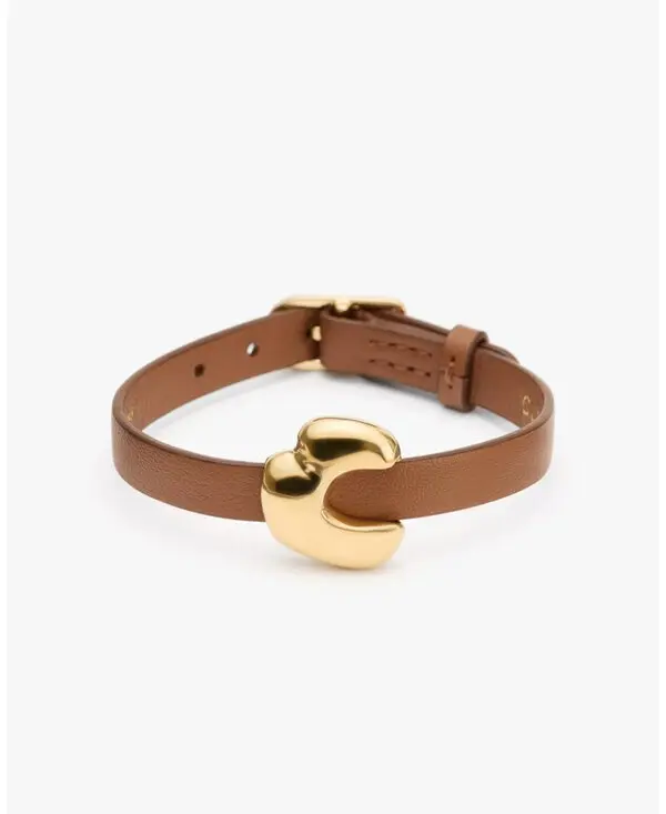 Cuyana Celestia Leather Bracelet - Dark Chestnut