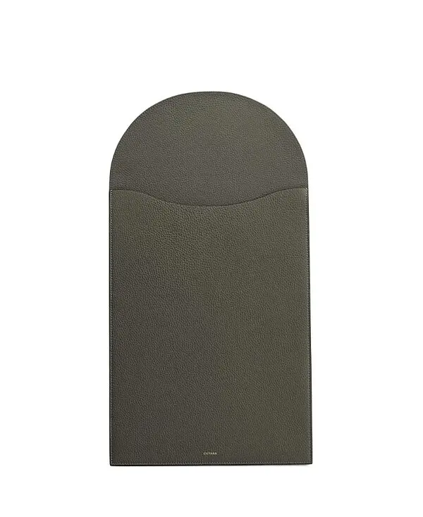 Cuyana Convertible 16" Leather Laptop Sleeve - Dark Olive