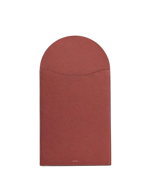 Cuyana Convertible 14" Leather Laptop Sleeve - Dark Terracotta