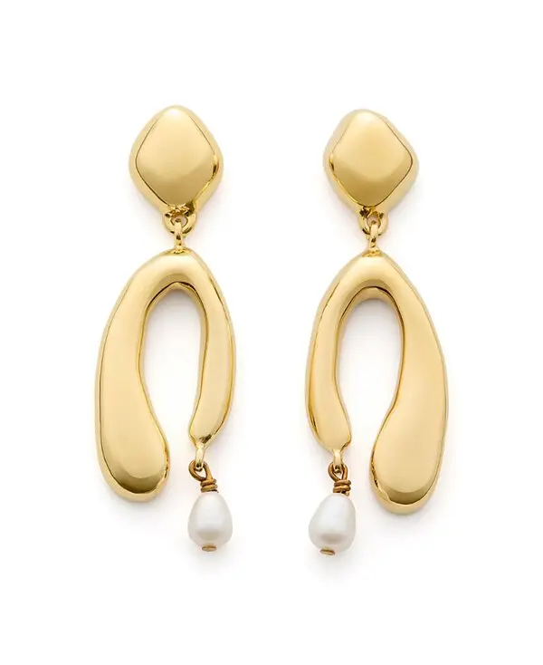 Cuyana Nube Pearl Dangle Earrings - Gold