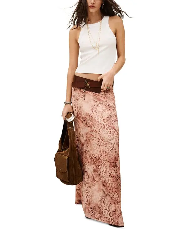 Ba&sh Ciria Printed Maxi Skirt - Pink