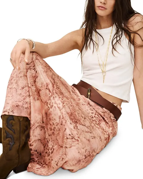 Ba&sh Ciria Printed Maxi Skirt - Pink