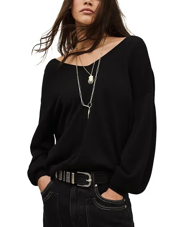 Ba&sh Brenda V-neck Pullover With Button Detail - Black