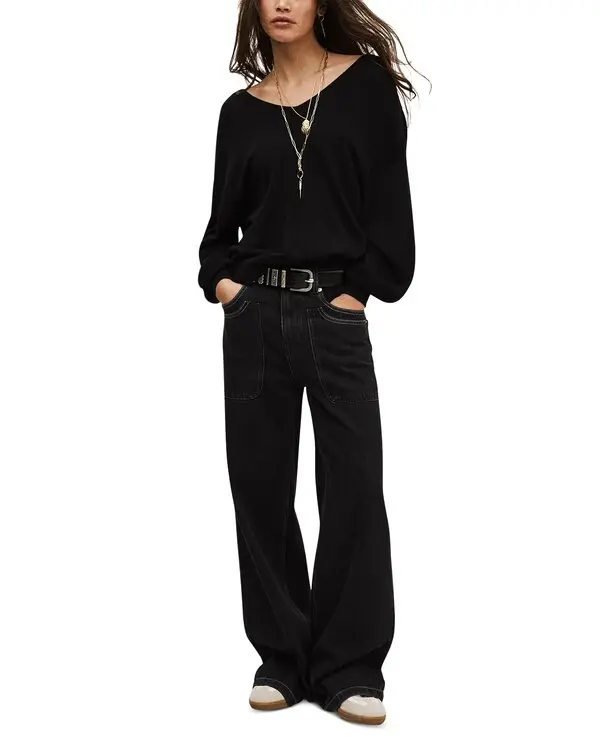 Ba&sh Brenda V-neck Pullover With Button Detail - Black