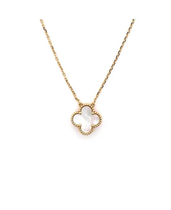 VAN CLEEF & ARPELS Vintage Alhambra Pendant Necklace 18k And Mother Of Pearl 16.25 - Gold