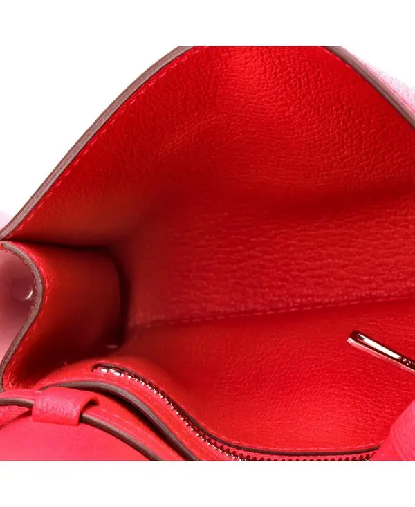 Hermès Chaine D'ancre Compact Wallet On Strap Chevre Chamkila - Pink