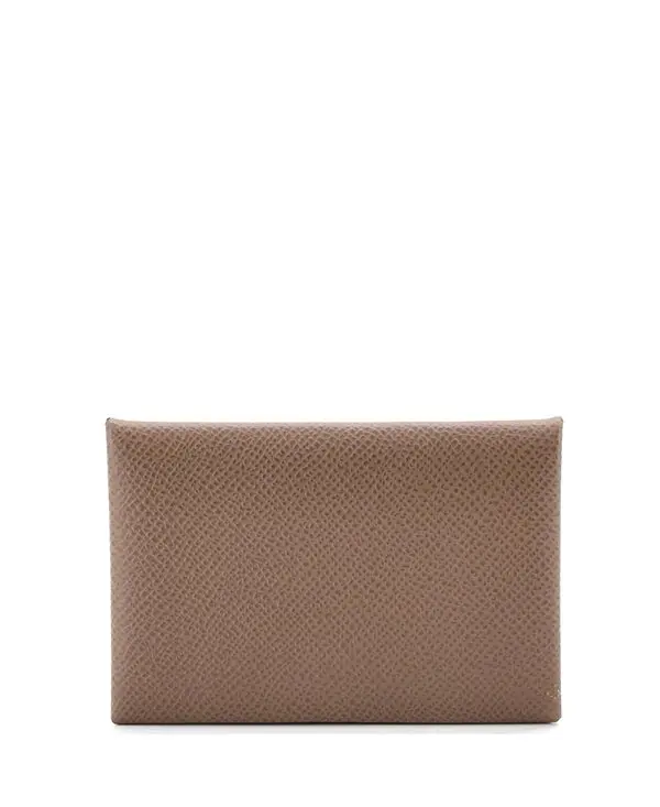HERMES Calvi Duo Card Holder Epsom - Gray
