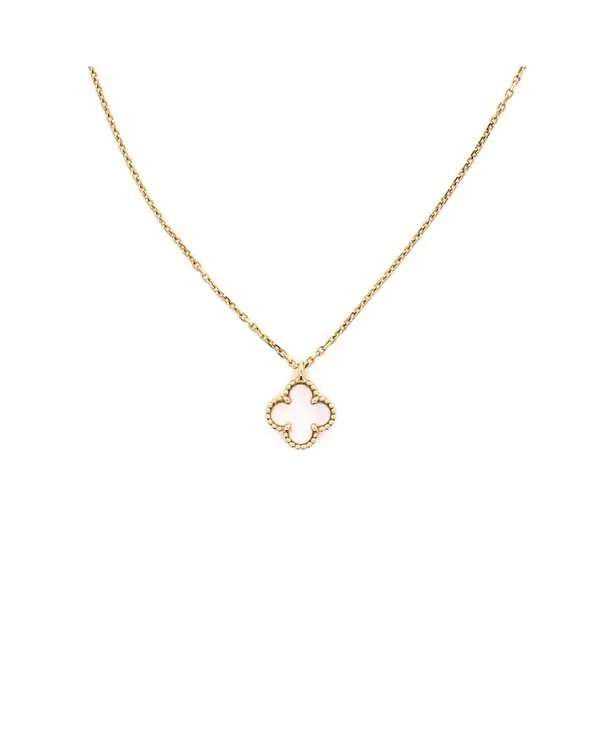 VAN CLEEF & ARPELS Sweet Alhambra Pendant Necklace 18k And Mother Of Pearl 15.75 - Gold
