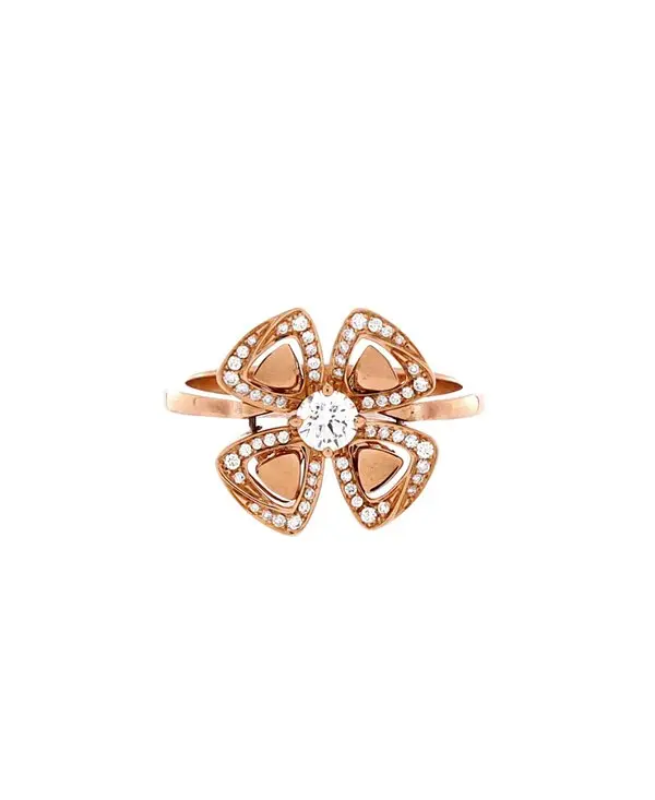 BVLGARI Fiorever Ring 18k Rose Gold And Diamonds - Pink